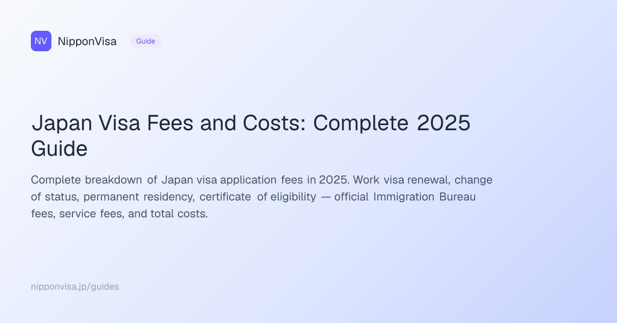 Japan Visa Fees and Costs: Complete 2025 Guide | NipponVisa