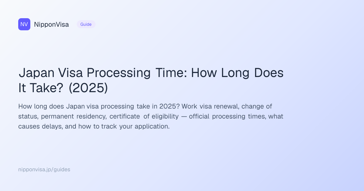 Japan Visa Processing Time: How Long Does It Take? (2025) | NipponVisa